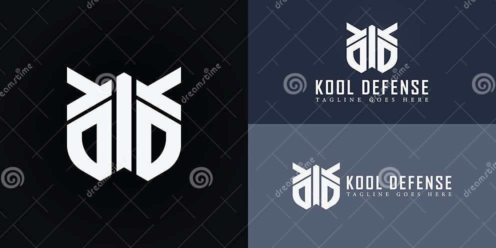 Abstract Initial Hexagon Letter KD or DK Logo in Solid White Color ...