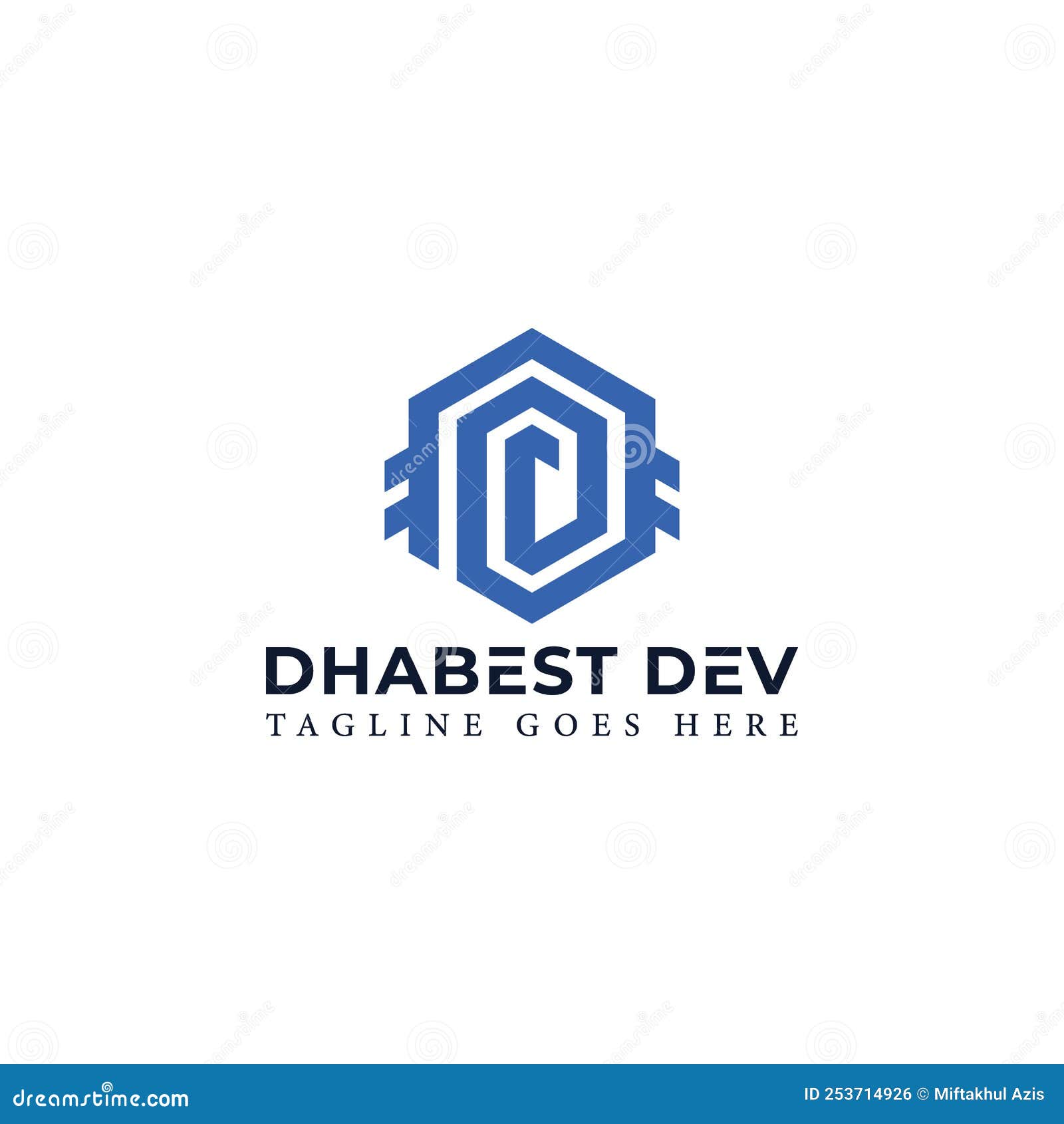 Abstract Initial Letter D or DD Logo in Blue Color Isolated in White ...