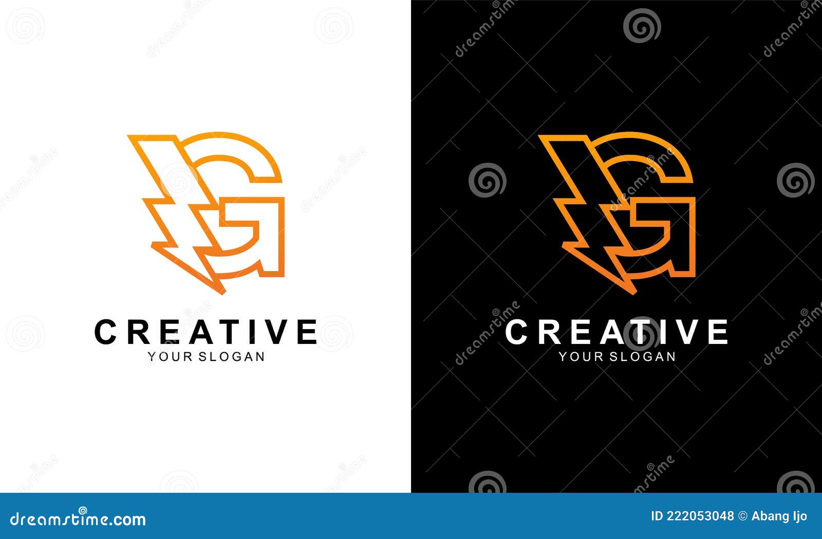 Abstract Initial Letter G Electric Logo, Letter G with Thunder Bolt ...