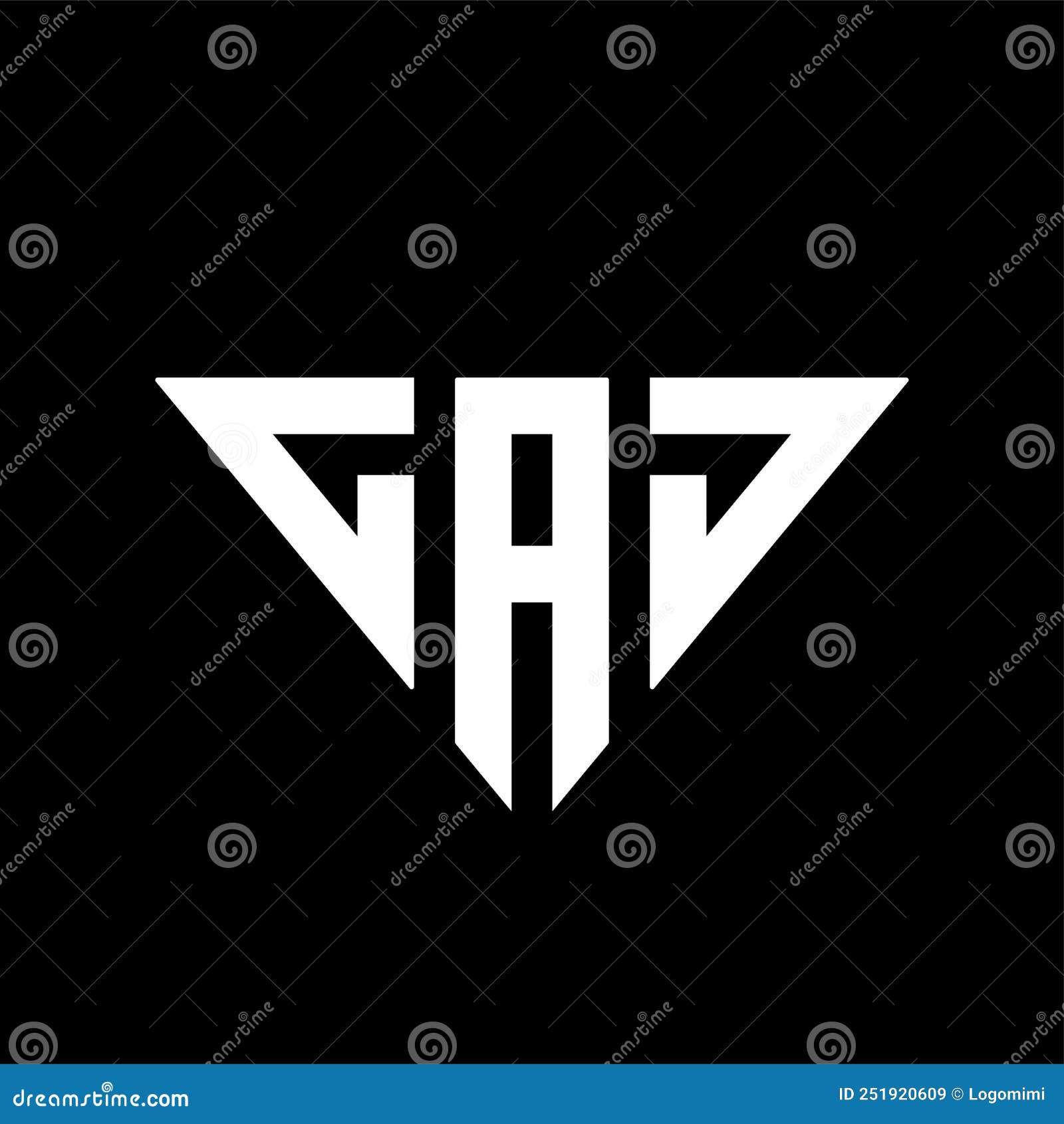 Abstract Initial Letter GAD Logo, Triangle Shape Monogram Logo, Vector ...