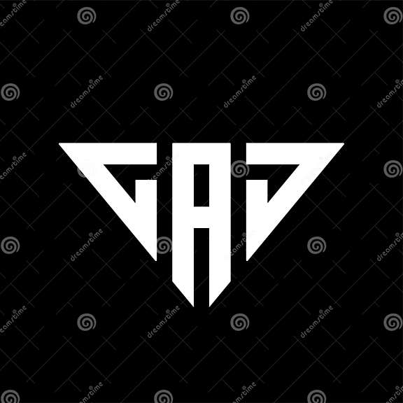 Abstract Initial Letter GAD Logo, Triangle Shape Monogram Logo, Vector ...