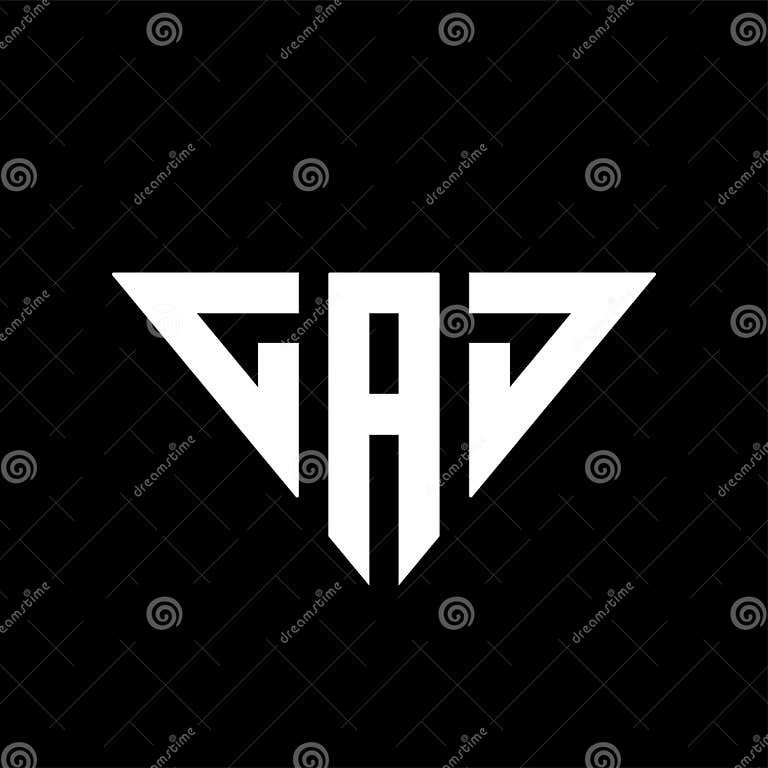 Abstract Initial Letter GAD Logo, Triangle Shape Monogram Logo, Vector ...