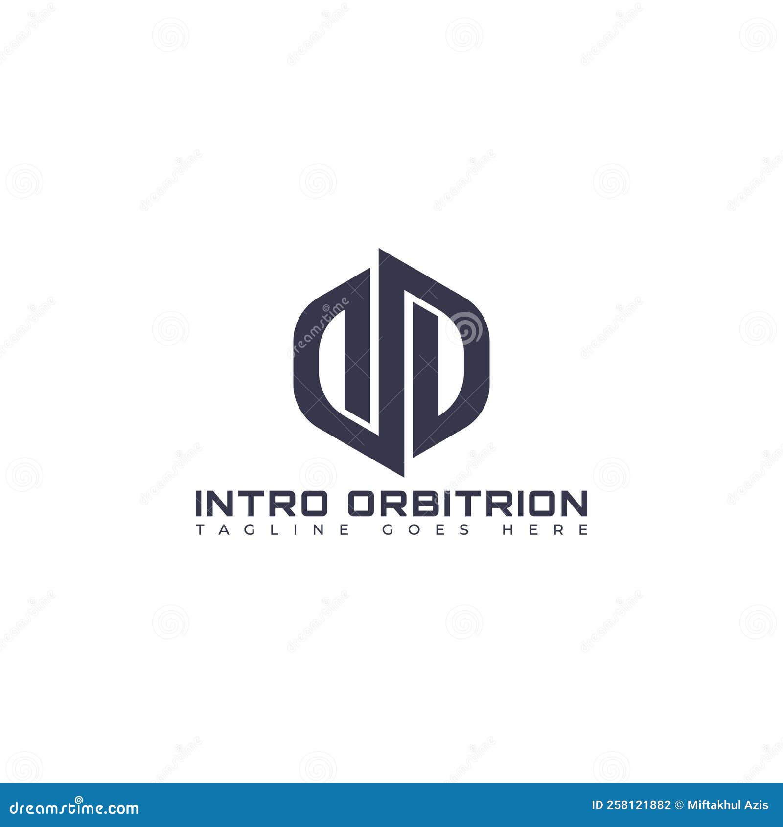 Abstract Initial Letter IO or OI Logo in Blue-grey Color Isolated in ...