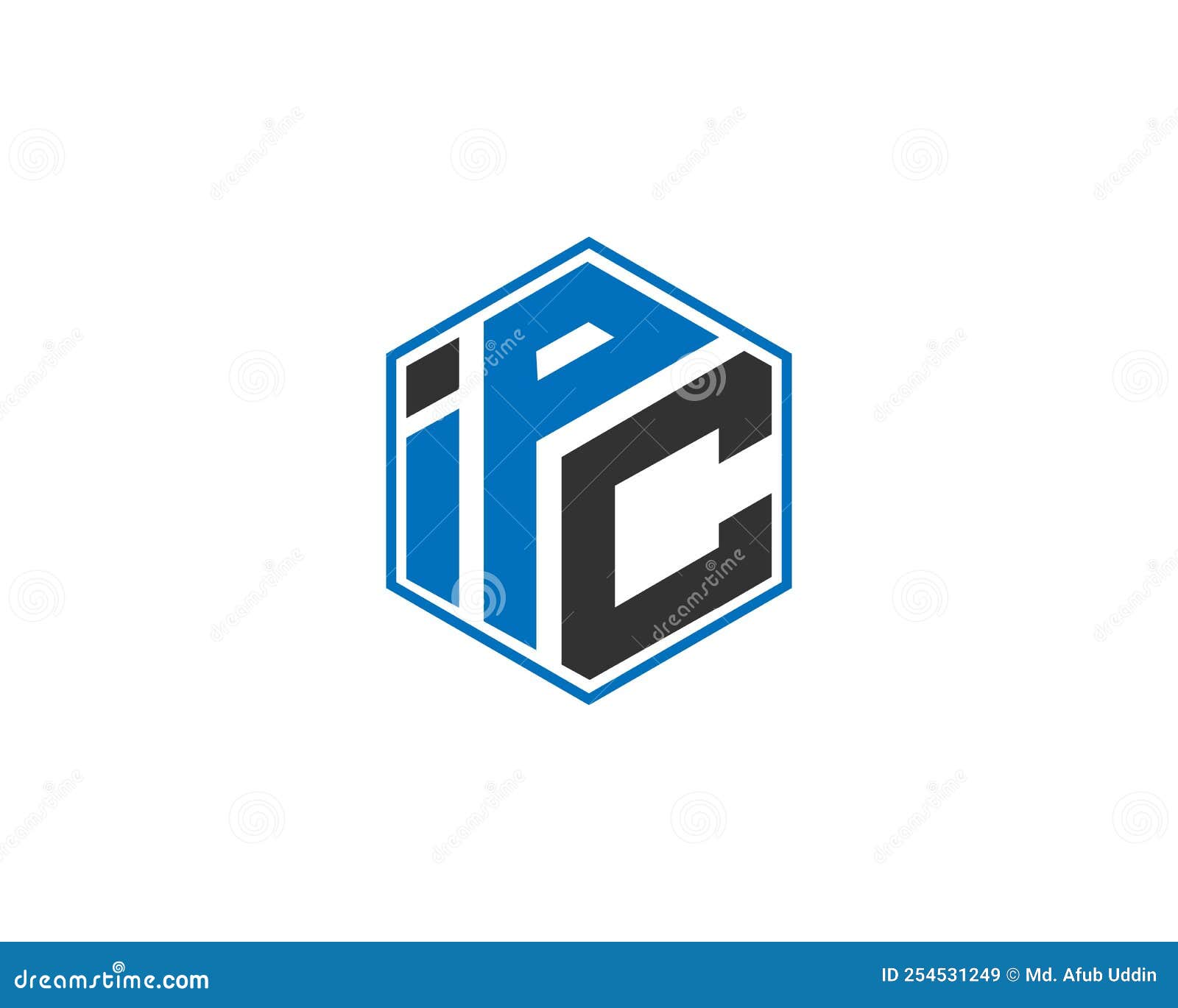 Abstract Initial Letter IPC Logo Stock Vector - Illustration of line ...