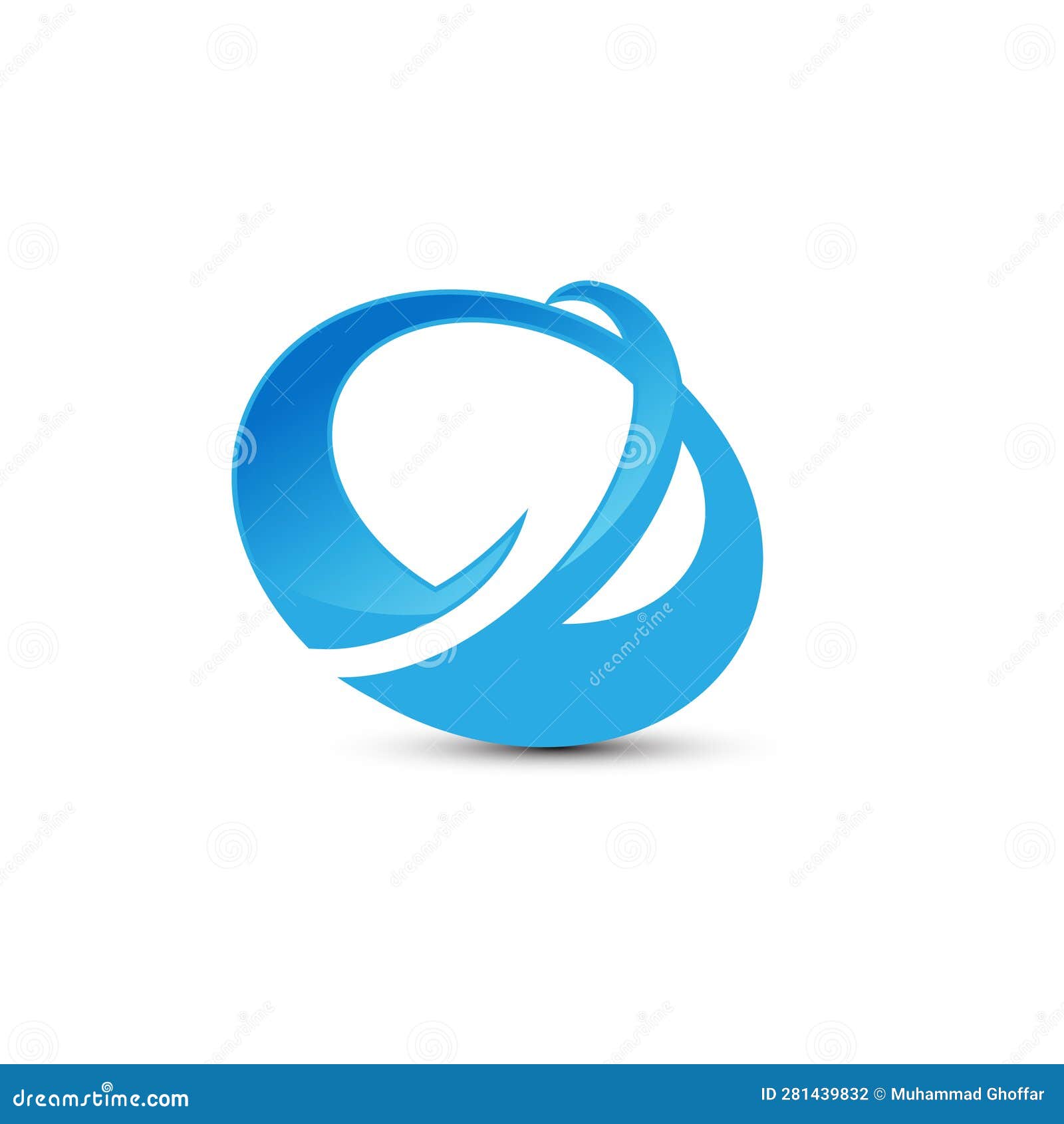 Abstract Initial Letter O Logo. Blue Circular Rounded Line Infinity ...