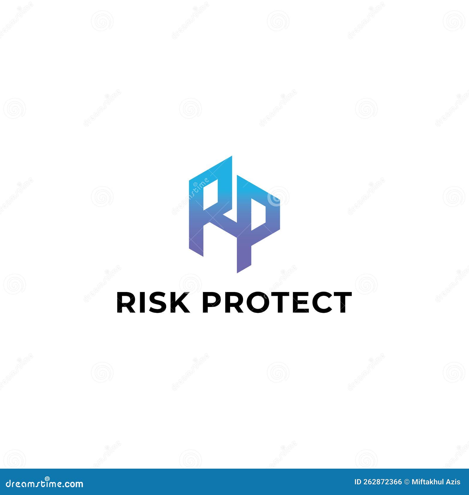 Abstract Initial Letter RP or PR Logo in Blue Color Isolated in White ...