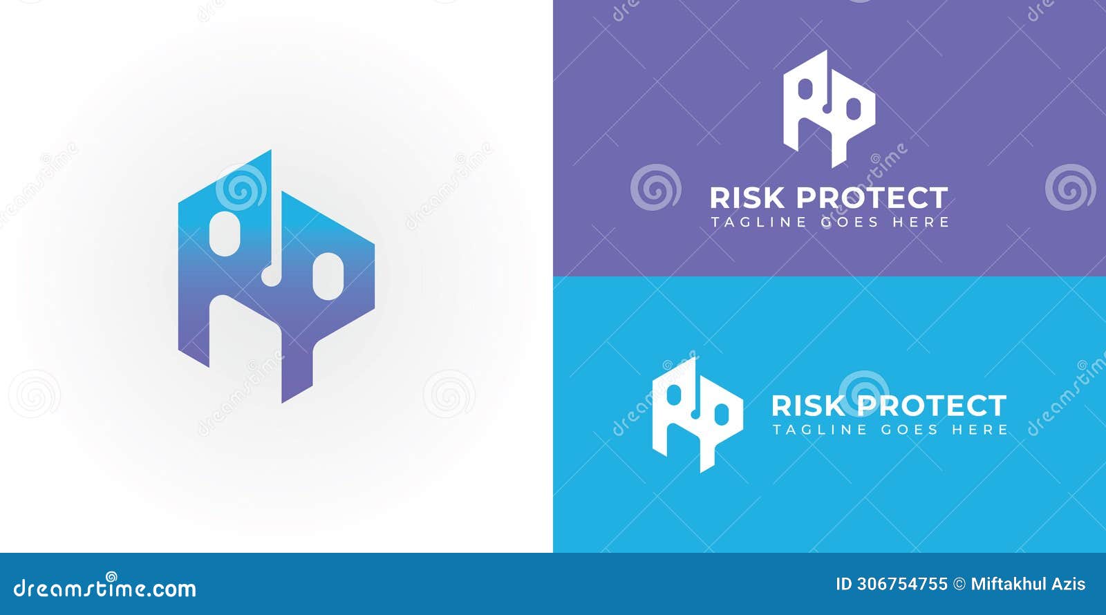 Abstract Initial Letter RP or PR Logo in Gradient Blue Color Isolated ...