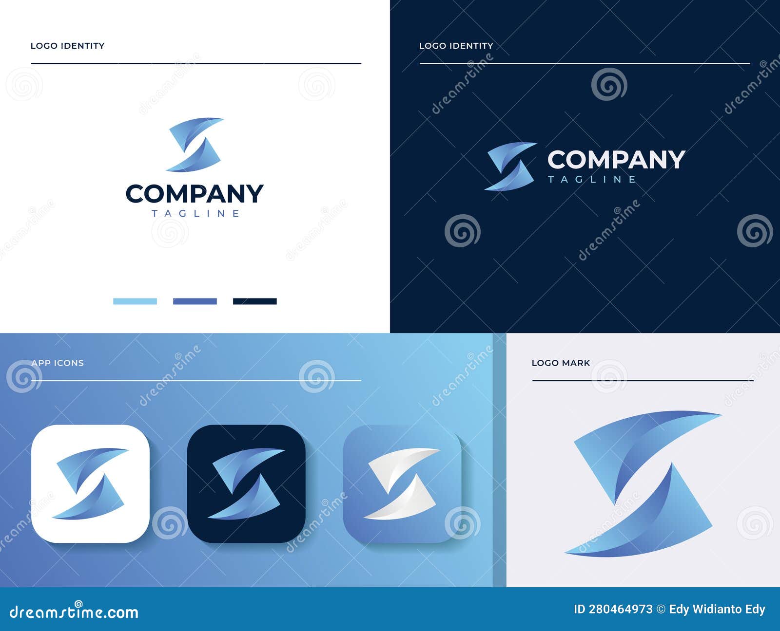 Letter S Professional Logo Set. Stock Vector - Illustration of premium ...