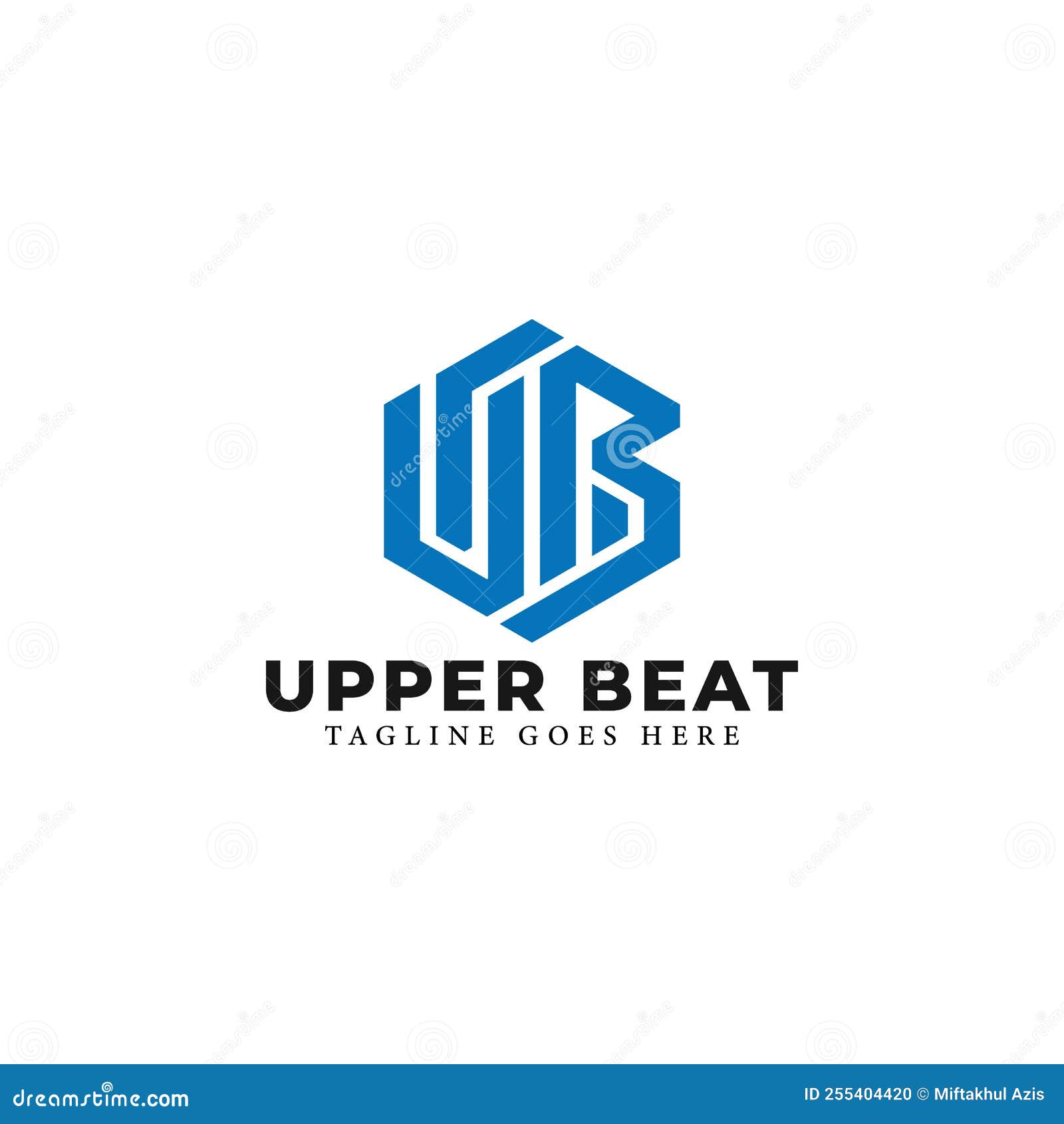 Abstract Initial Letter UB Or BU Logo In Blue Color Isolated In White ...