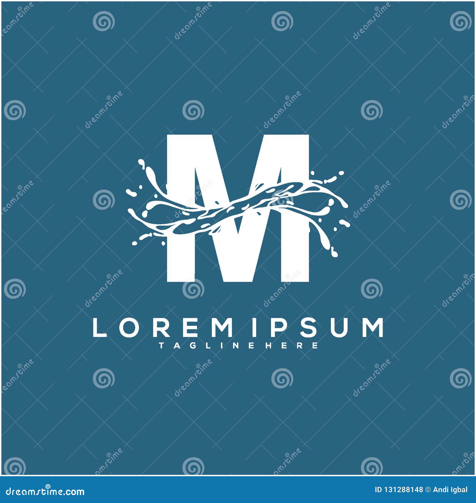 Abstract Initial M Logo Design Concept, Water Logo Vector Design Stock ...