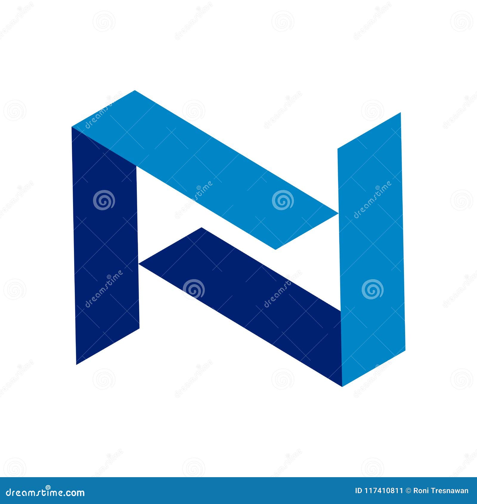 Abstract Initial N Symbol Logo Design Stock Vector - Illustration of ...