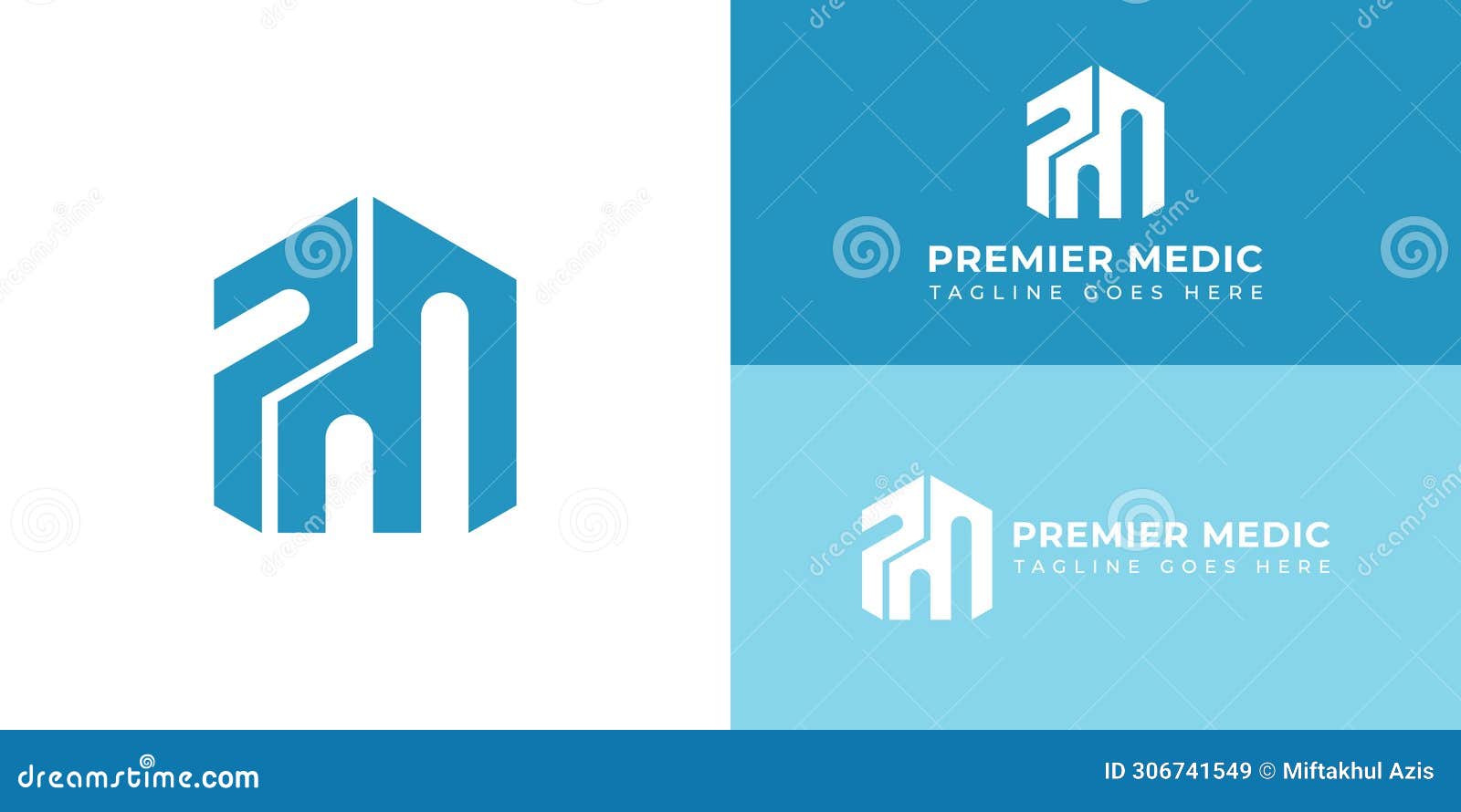 Abstract Initial PM or MP Letter Logo Design Polygon Round Monogram ...