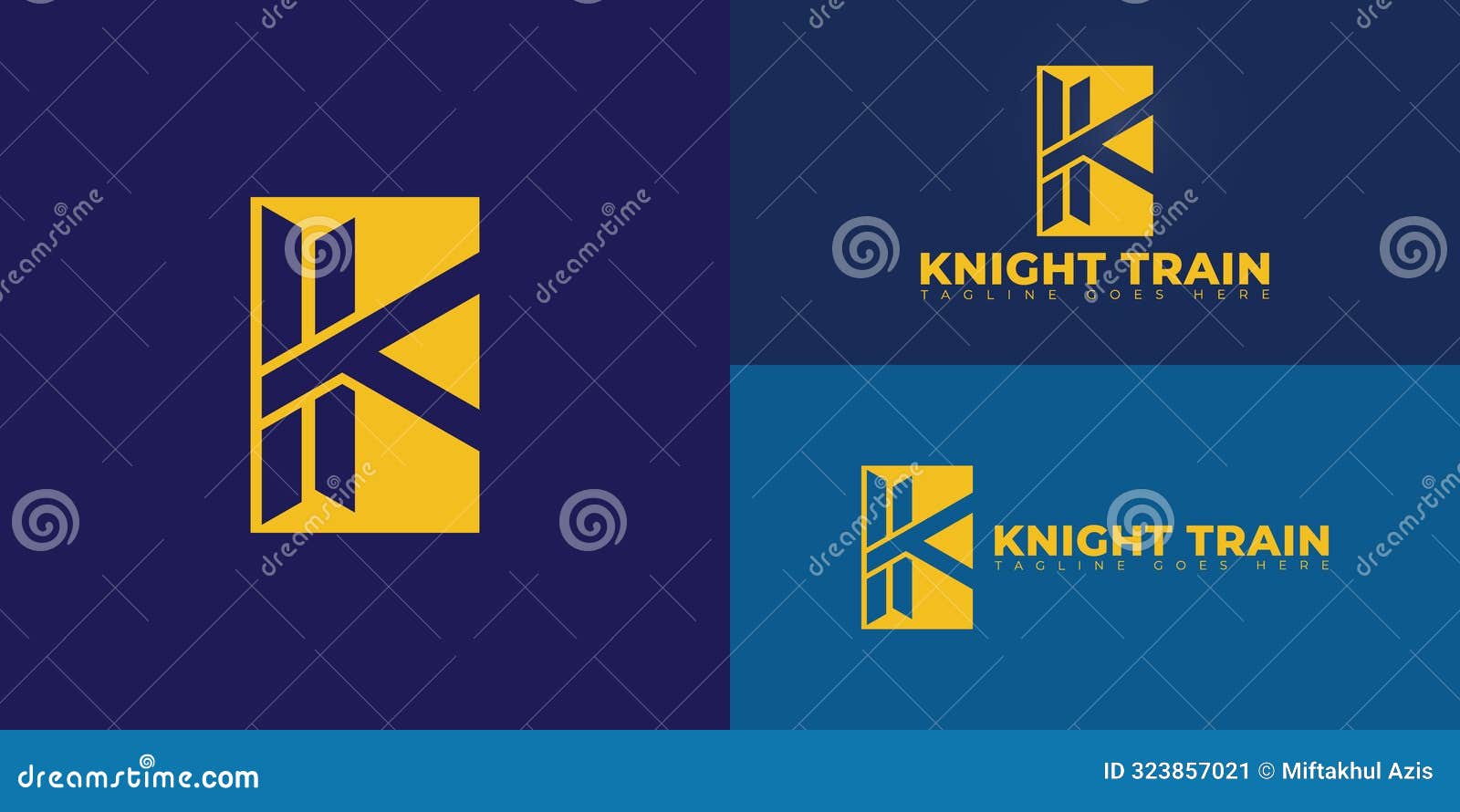 Abstract Initial Rectangle Letters KT or TK Logo in Yellow Color ...