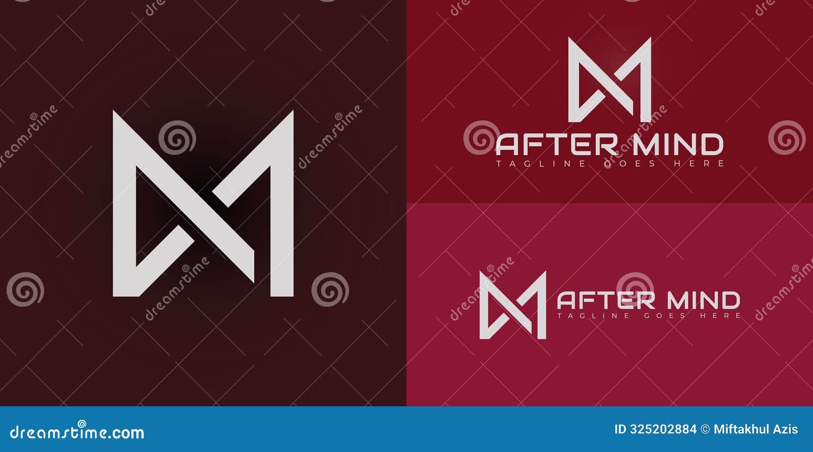 Abstract Initial Square Letter AM Or MA Logo In White Color Isolated On ...