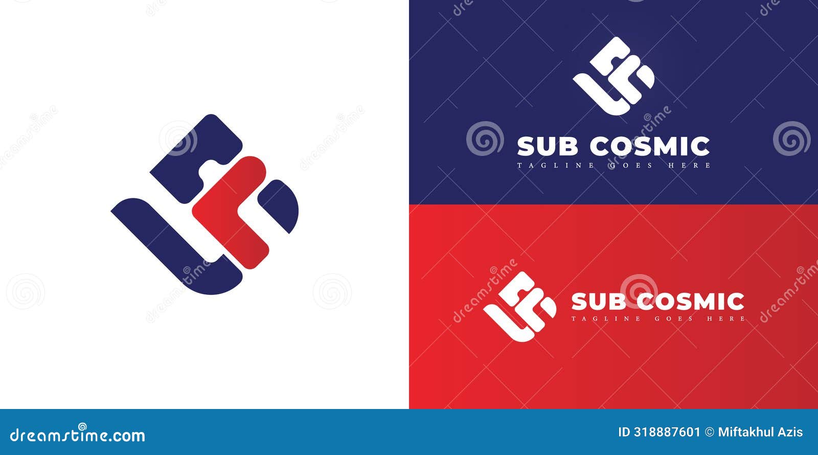 Abstract Initial Square Letter SC or CS Logo in Blue-red Color Isolated ...