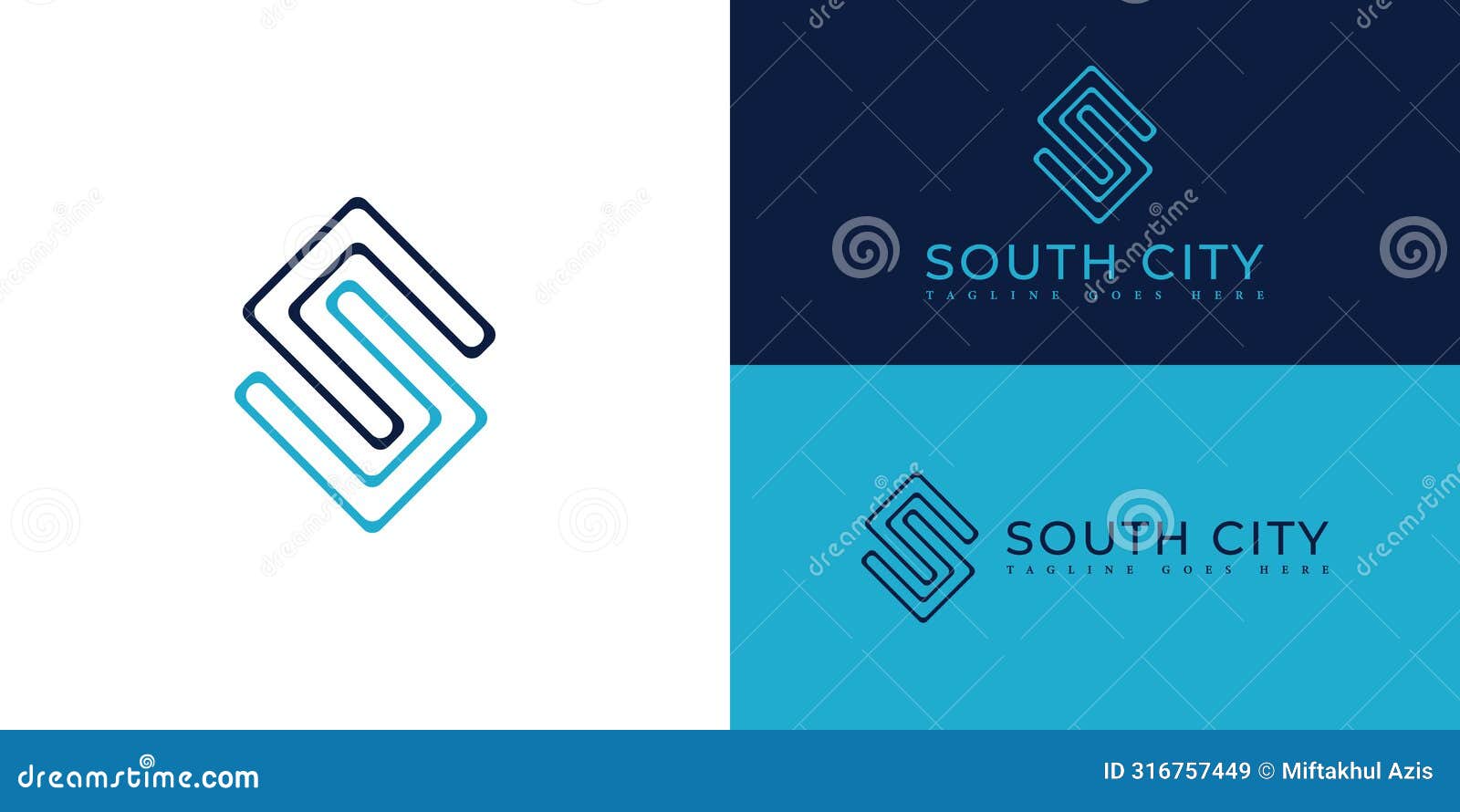 Abstract Initial Strips Letter SC or CS Logo in Blue Color Isolated on ...