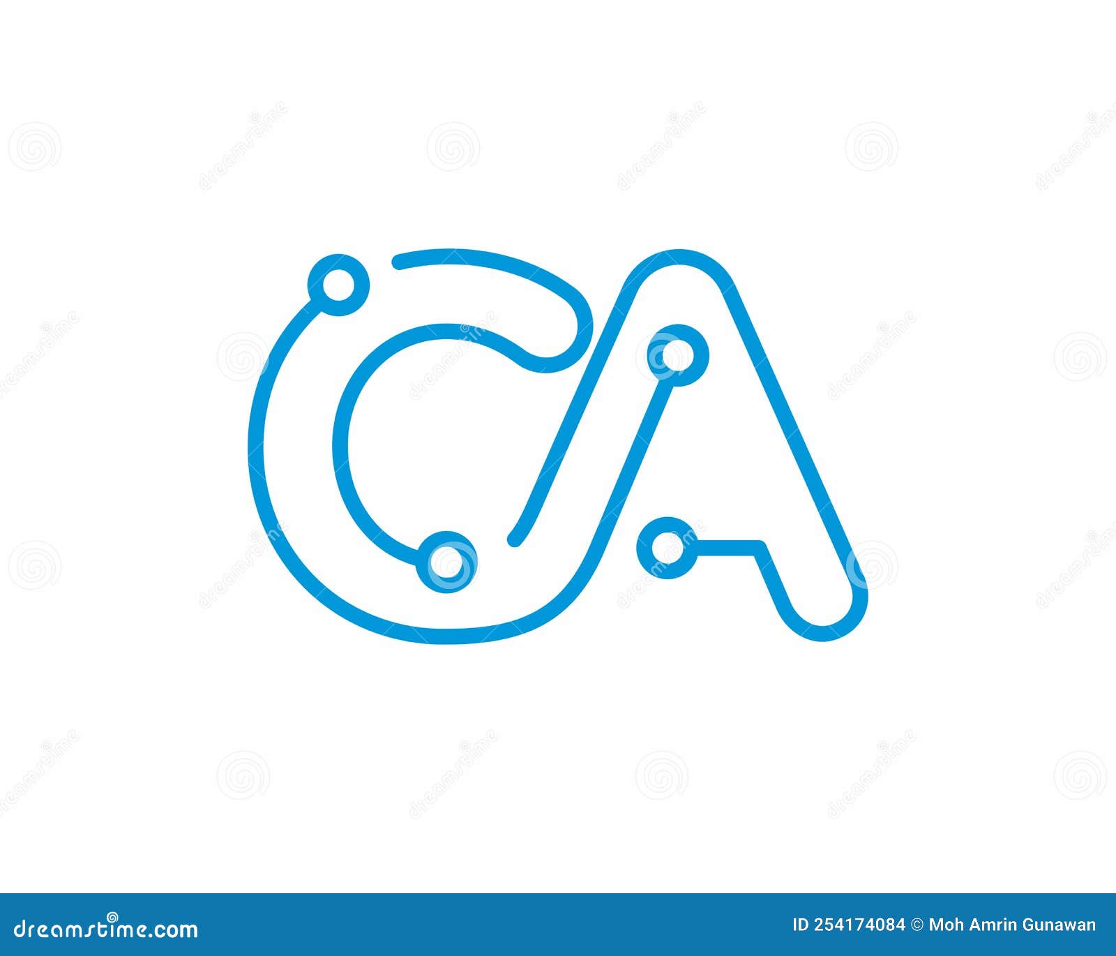 CA Letters, Electronic Logo Design Vector 001 Stock Vector ...