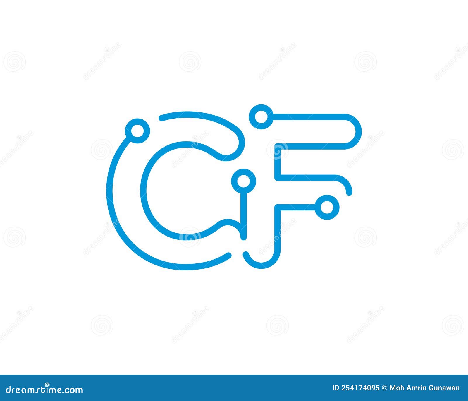 CF Letters, Electronic Logo Design Vector 001 Stock Vector ...