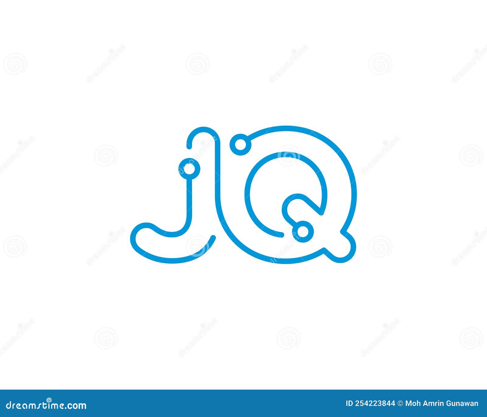 Jq Letters Electronic Circuit Technology Logo Design Vector 001 Stock Vector Illustration Of