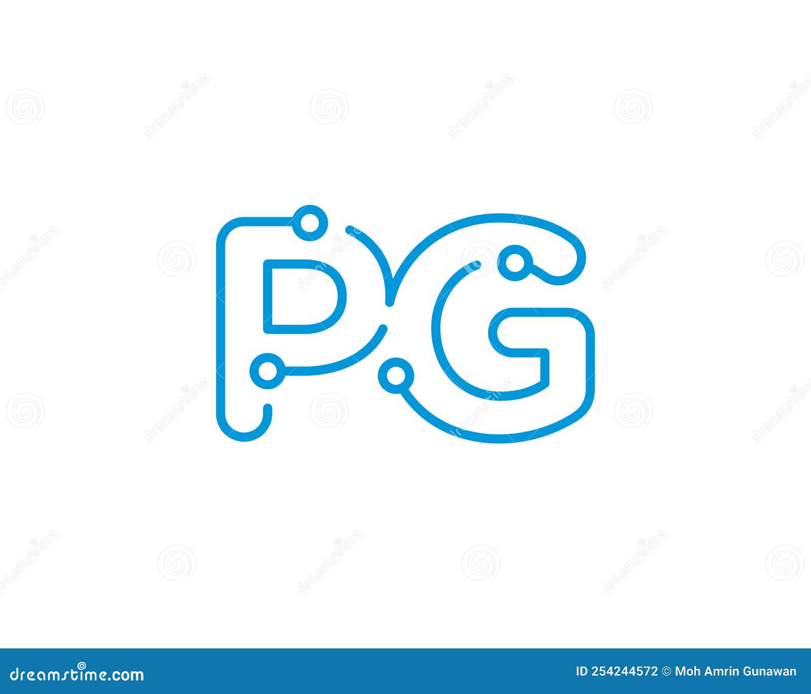 PG Letters, Electronic Circuit, Technology Logo Design Vector 001 Stock ...