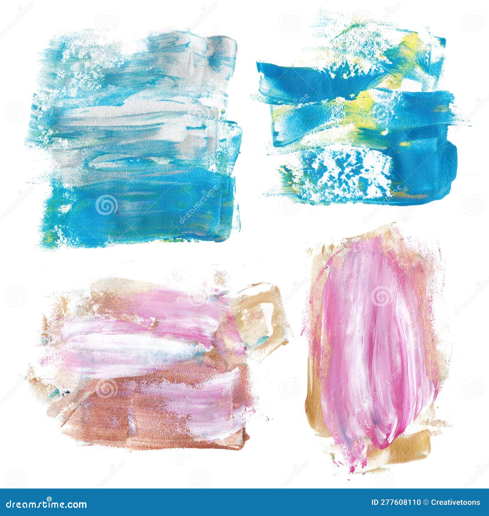 Abstract Ink Background. Marble Style. Blue and Pink Paint Stroke ...