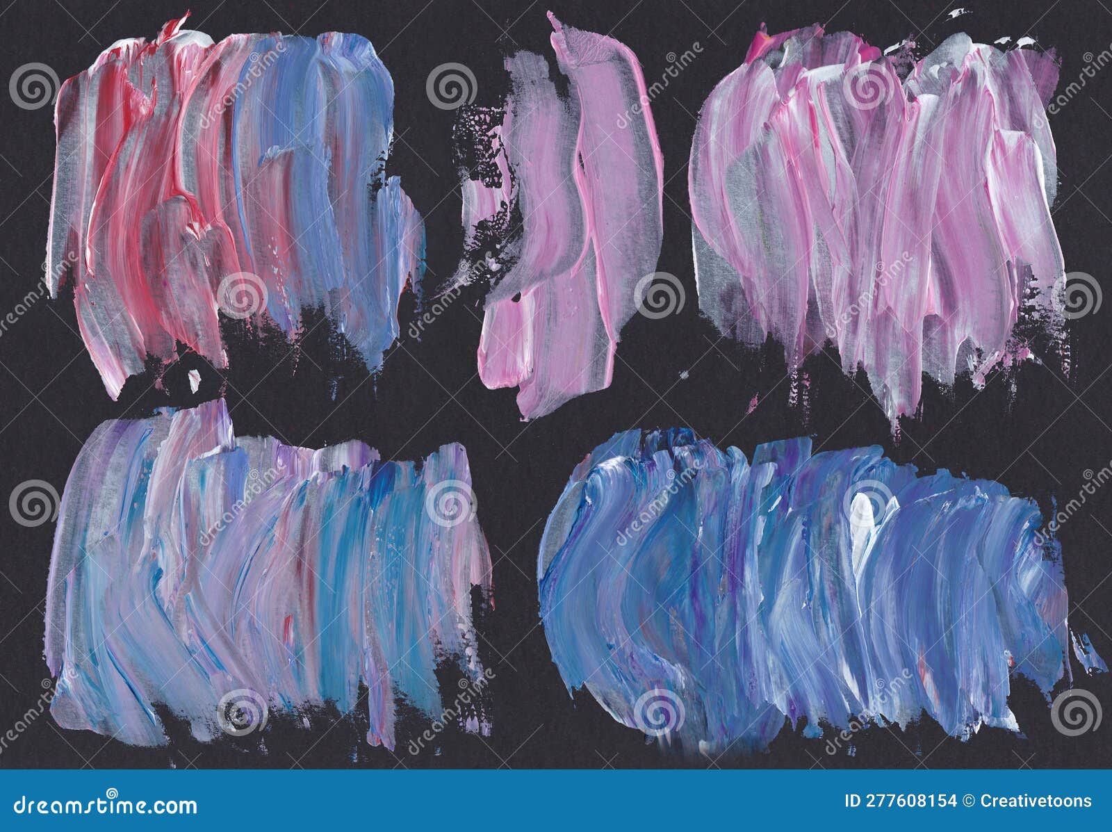 Abstract Ink Background. Marble Style. Blue and Pink Paint Stroke ...