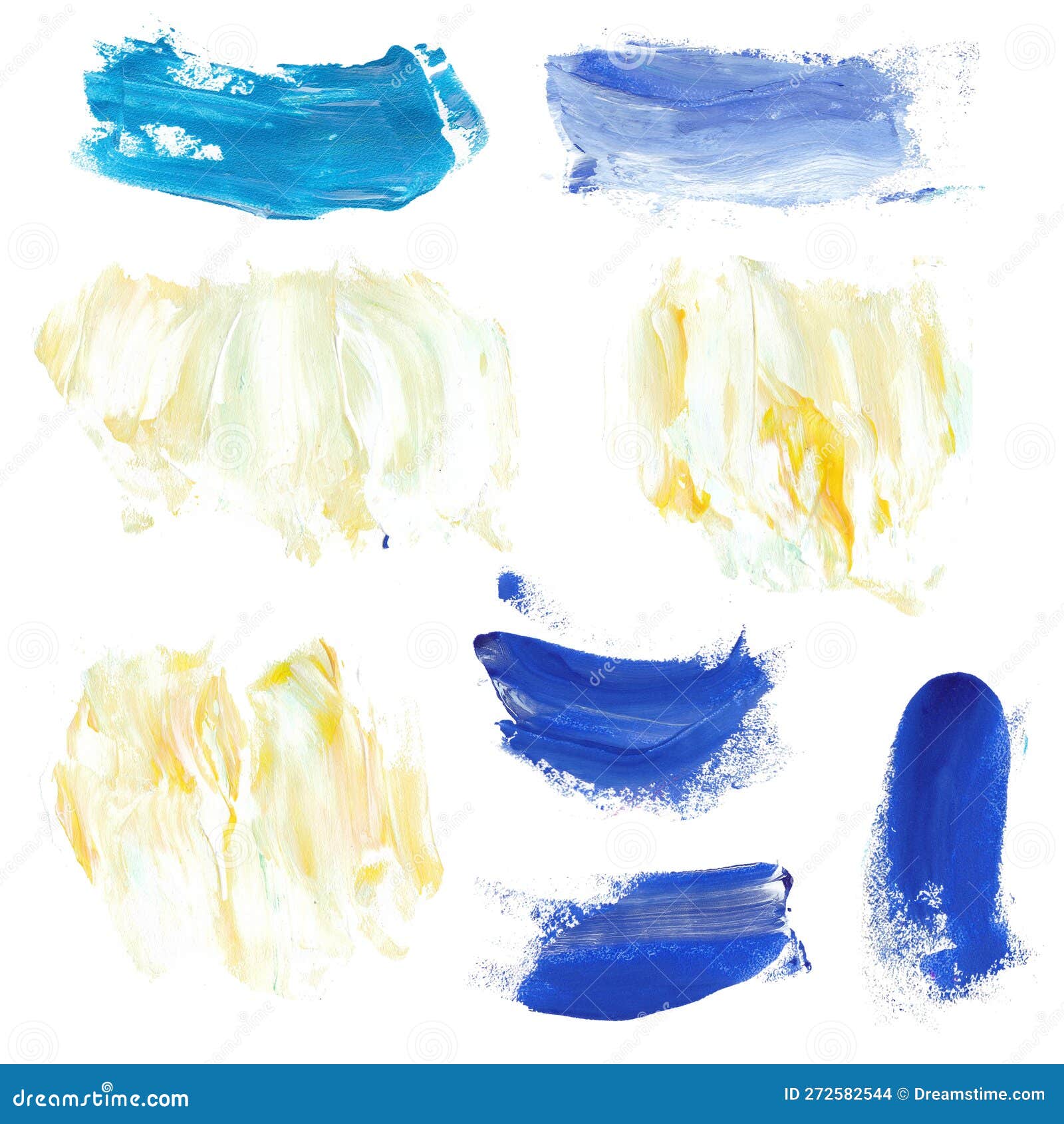 Abstract Ink Background. Marble Style. Blue and Yellow Paint Stroke ...