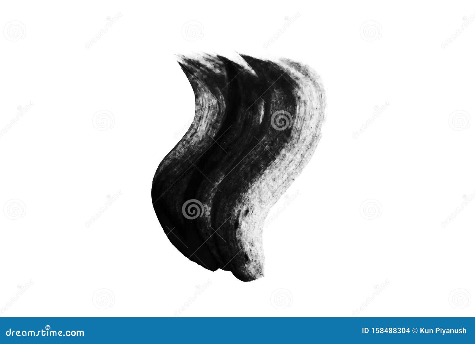 Ink Abstract Curve Draw Isolate on Background Stock Illustration ...