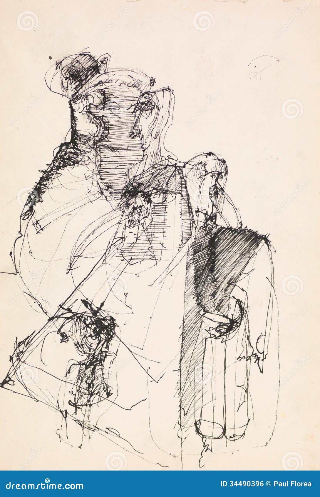 Abstract ink drawing stock illustration. Illustration of modern - 34490396