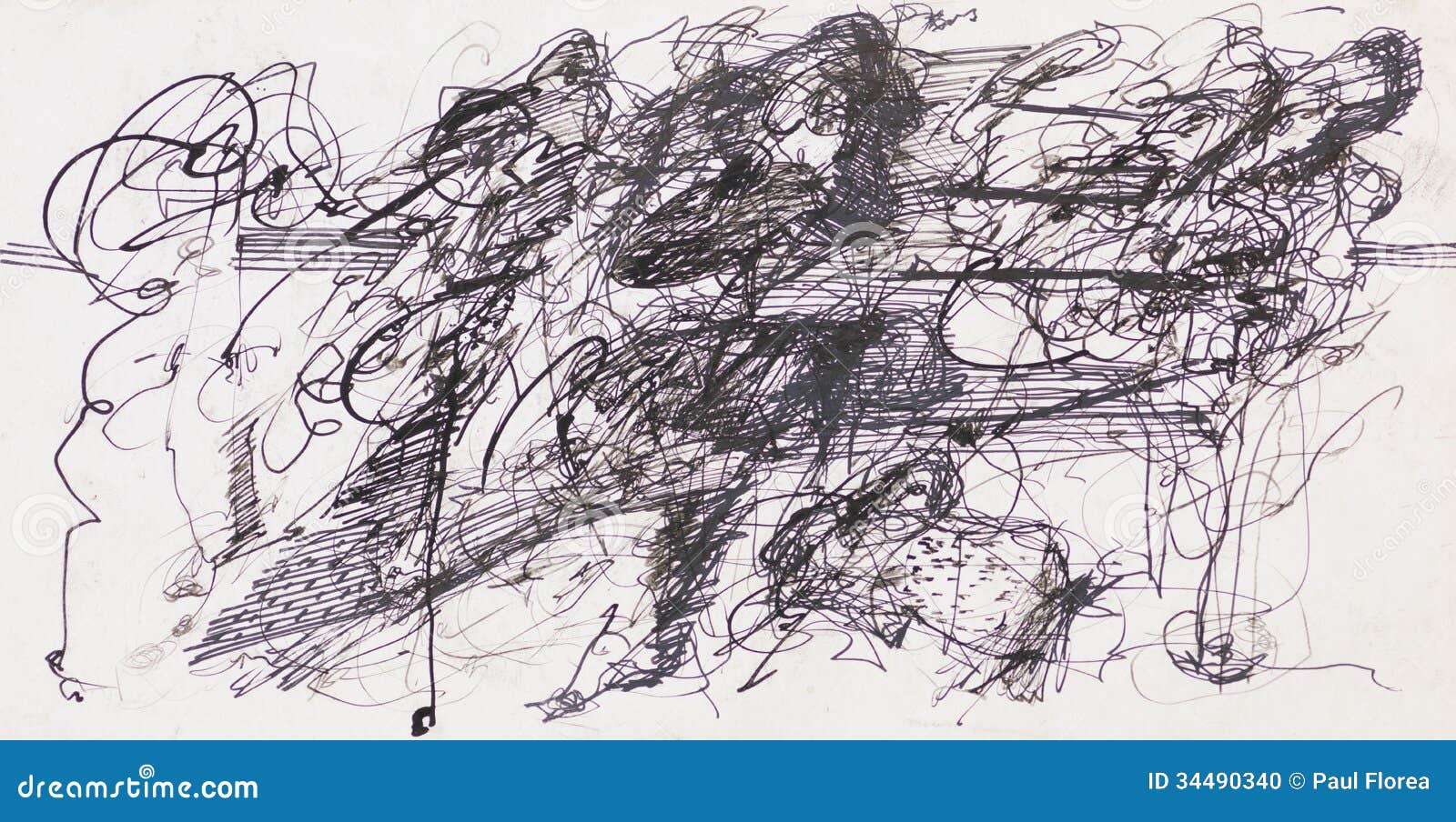 Abstract ink drawing stock illustration. Illustration of lines - 34490340