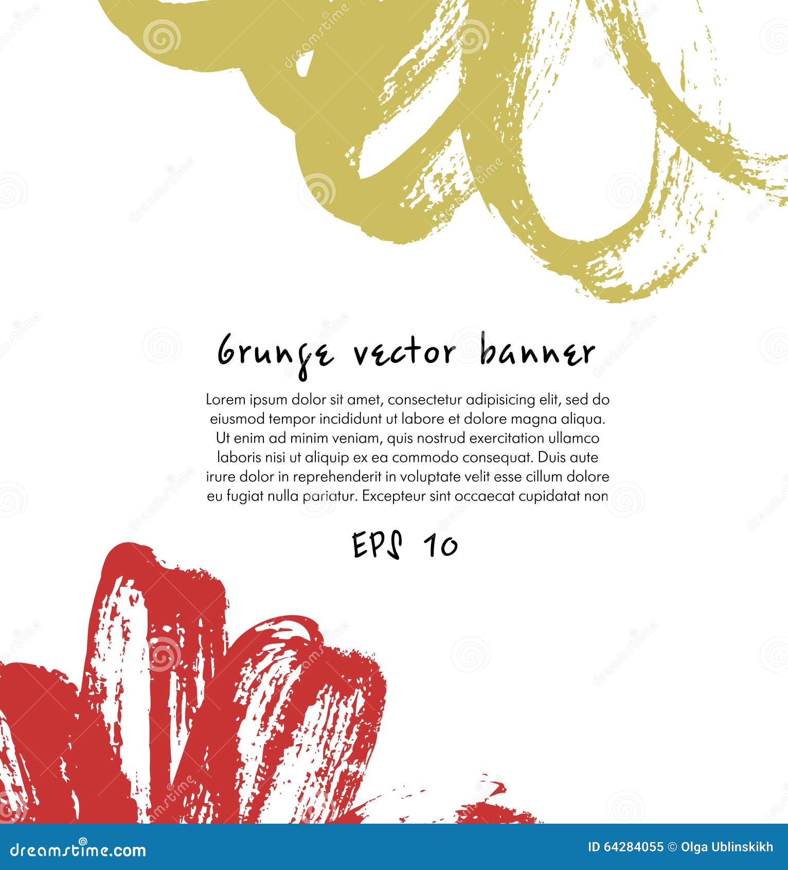 Abstract Ink Drawn Banner. Decorative Composition for Posters, Cards ...