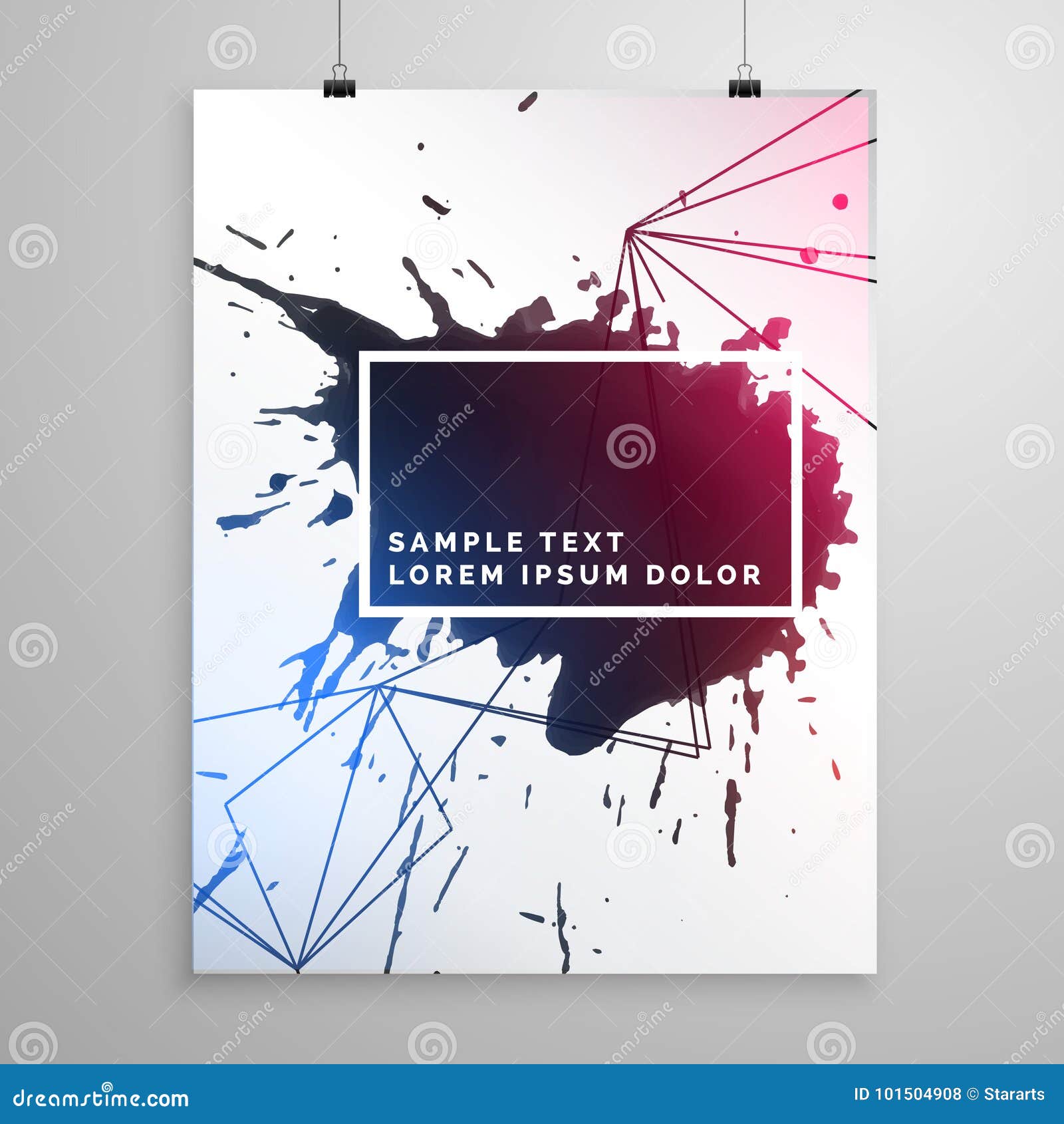 Abstract Ink Drop Flyer Poster Template Stock Vector - Illustration of ...