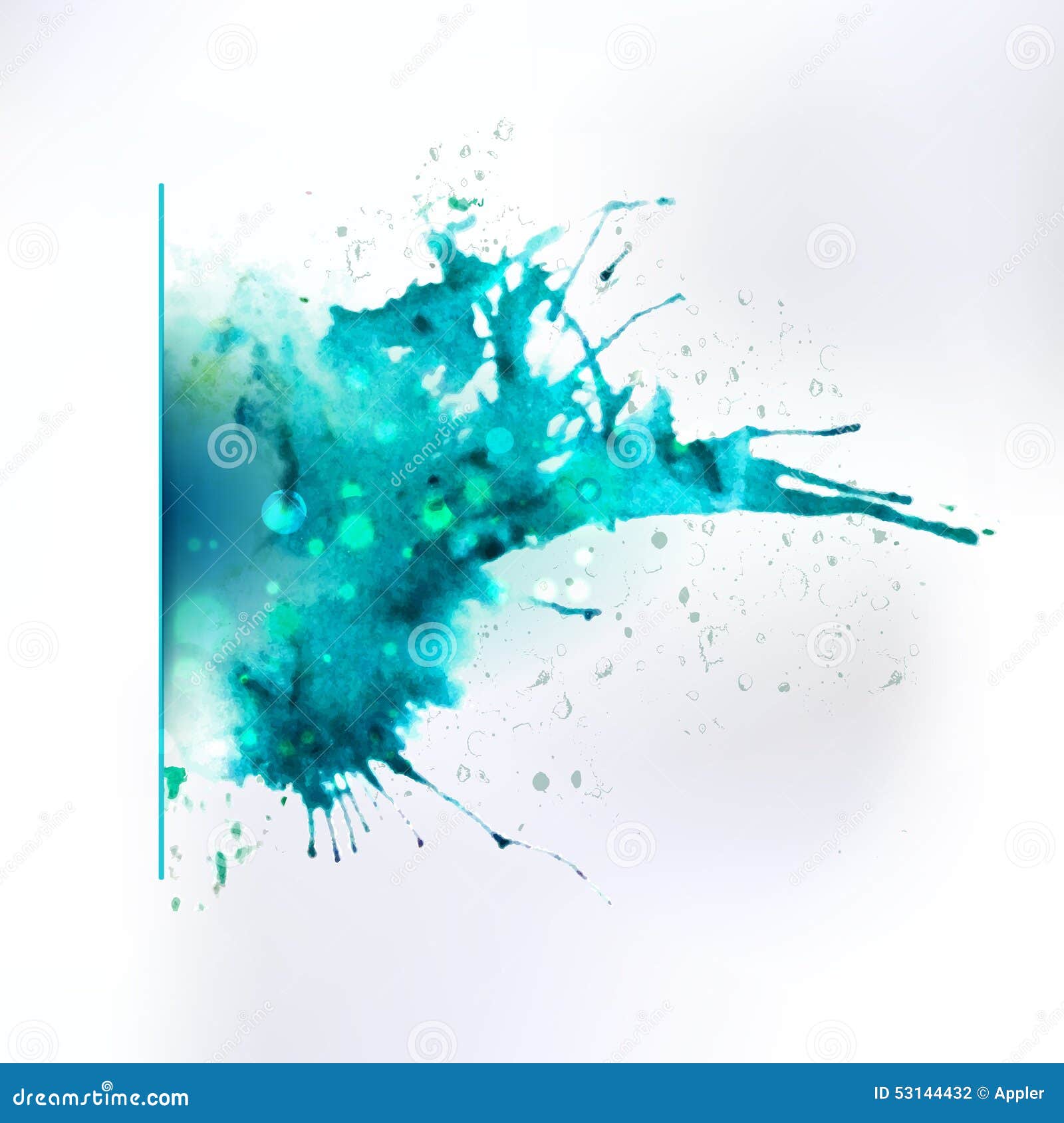 Abstract Ink Left Oriented Splash Element Stock Vector - Illustration ...