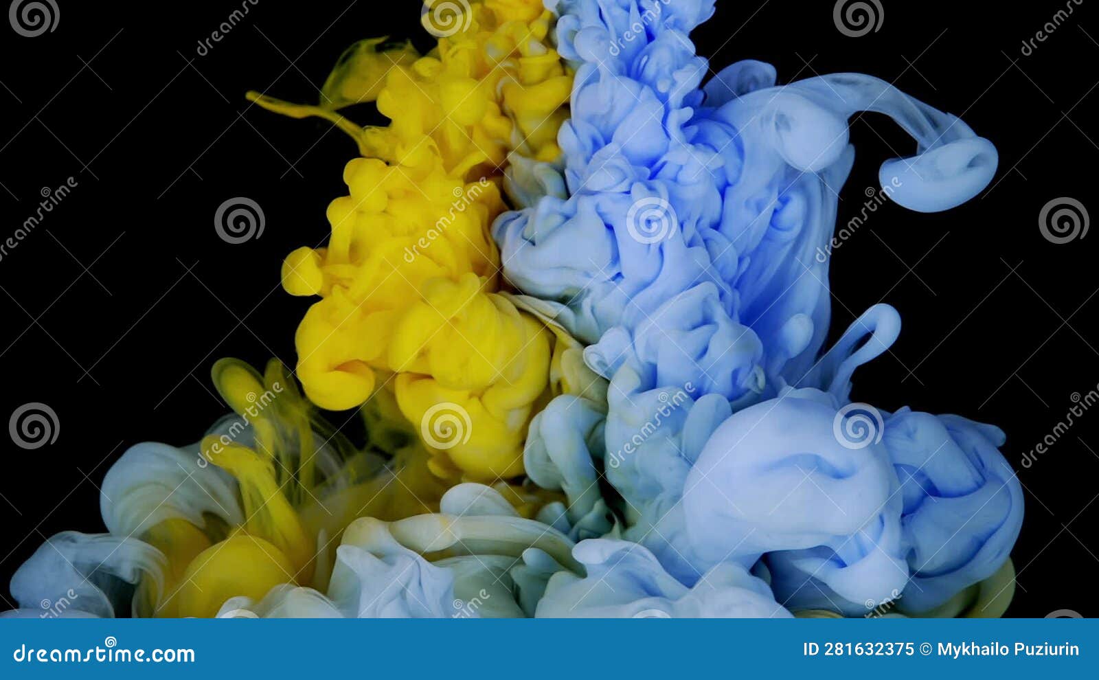 Abstract Ink Motion: Colored Ink Spreading and Bursting, Mimicking ...