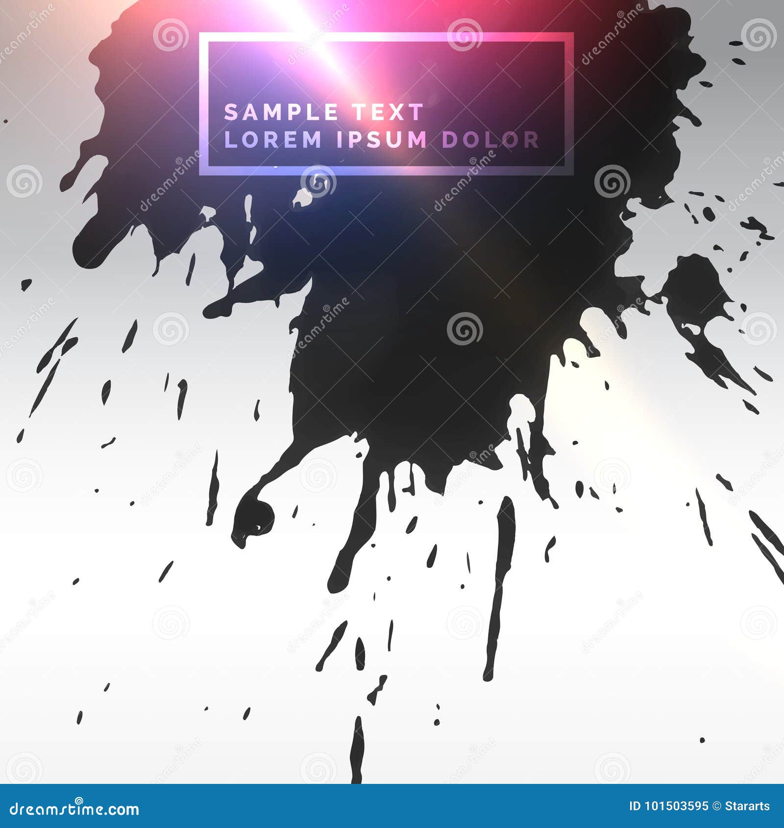 Abstract Ink Splatter Background with Light Effect Stock Vector ...