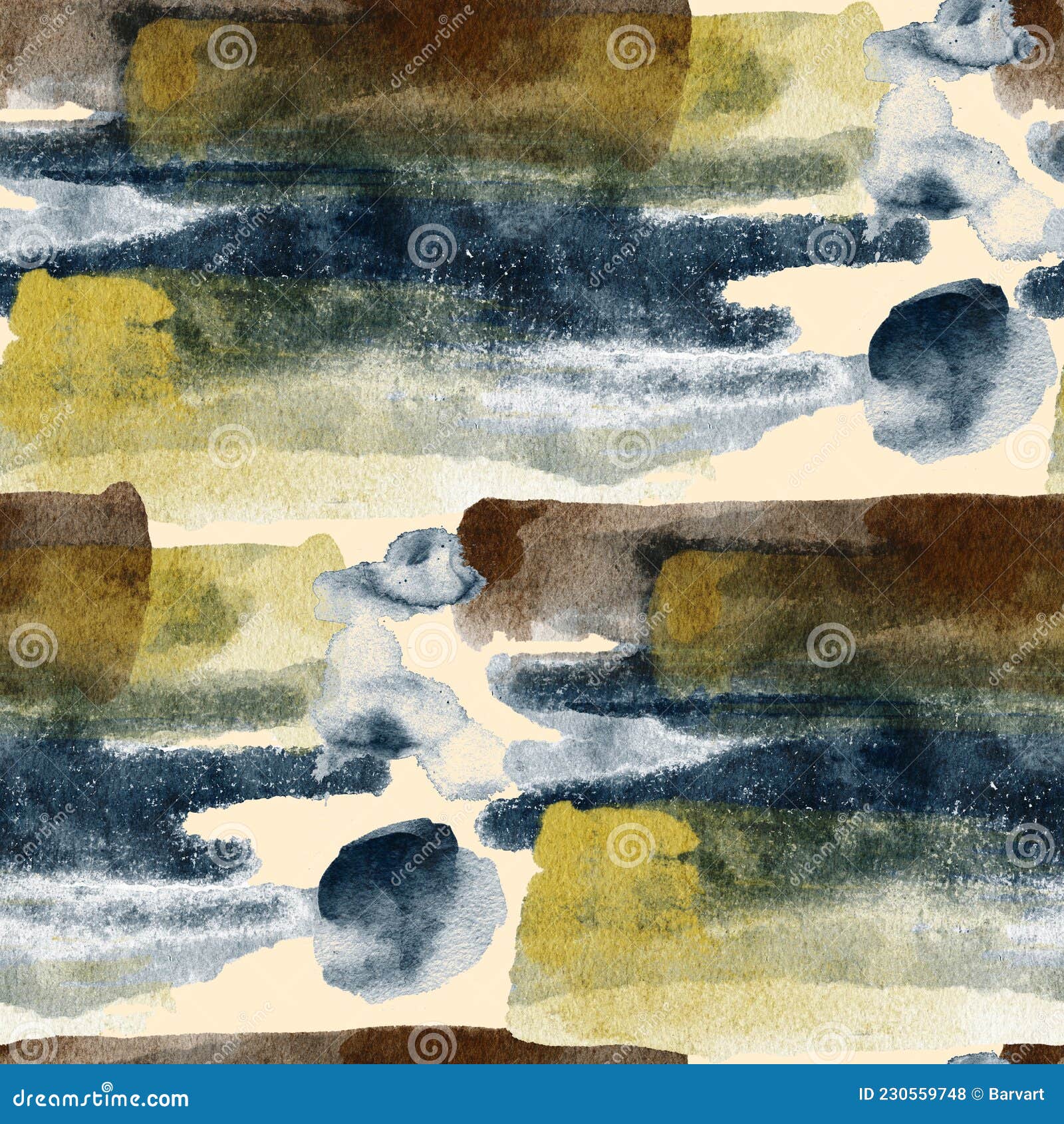 Abstract Ink Spots Seamless Pattern. Watercolor Backround of Spots ...