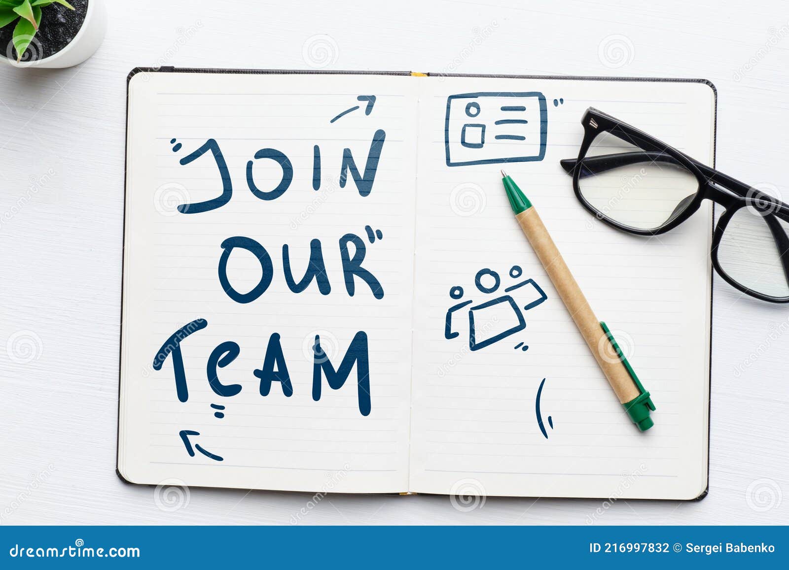 Abstract Inscription in Notebook Join Our Team Stock Photo - Image of ...