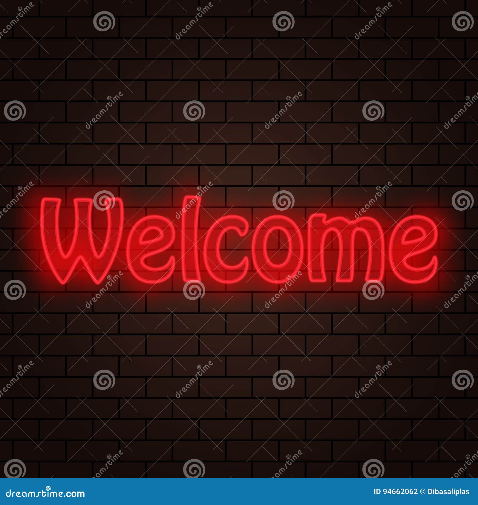 Abstract Inscription Welcome Neon Lights Stock Illustration ...