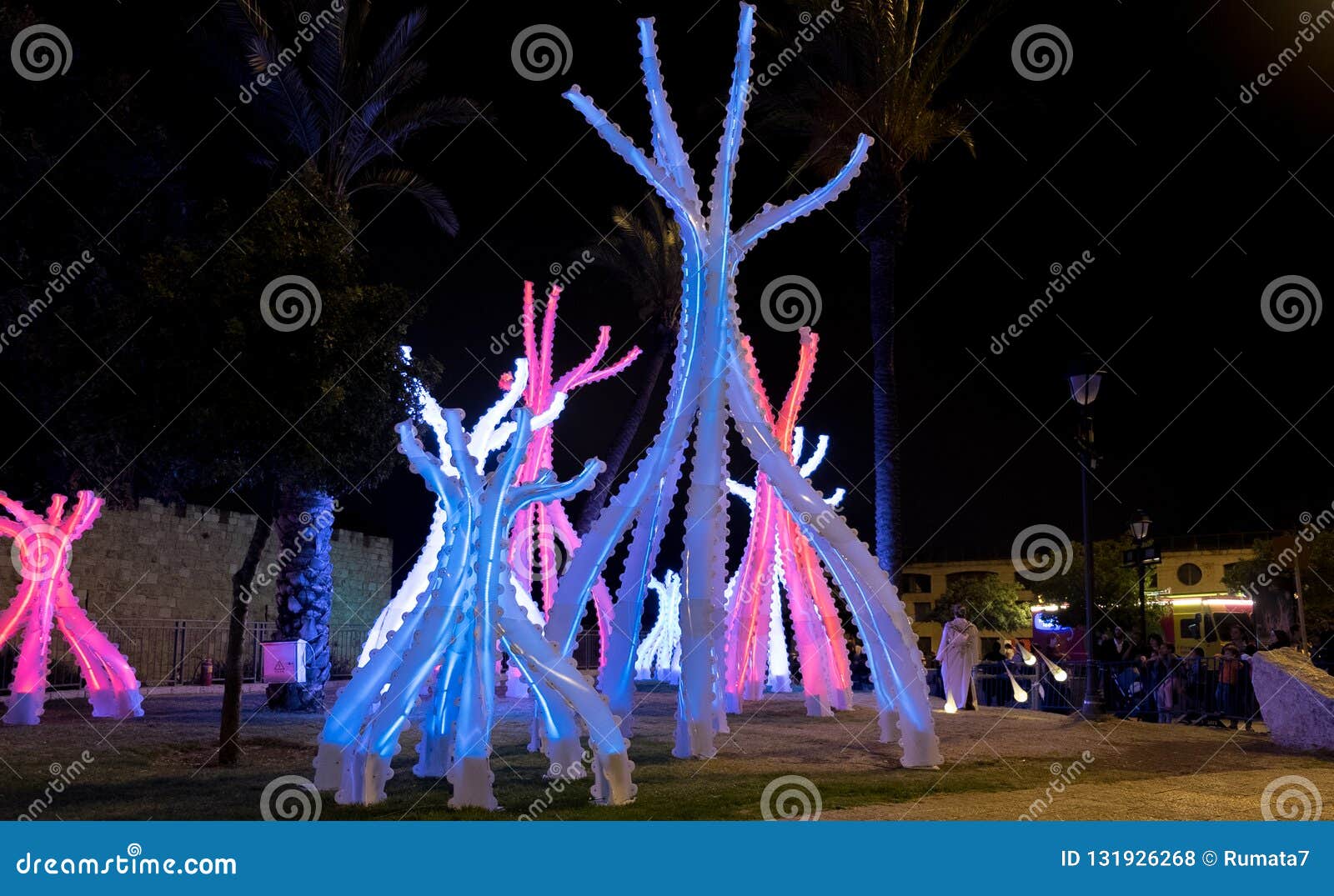 The Abstract Installation at Jerusalem Light Festival Editorial Stock ...