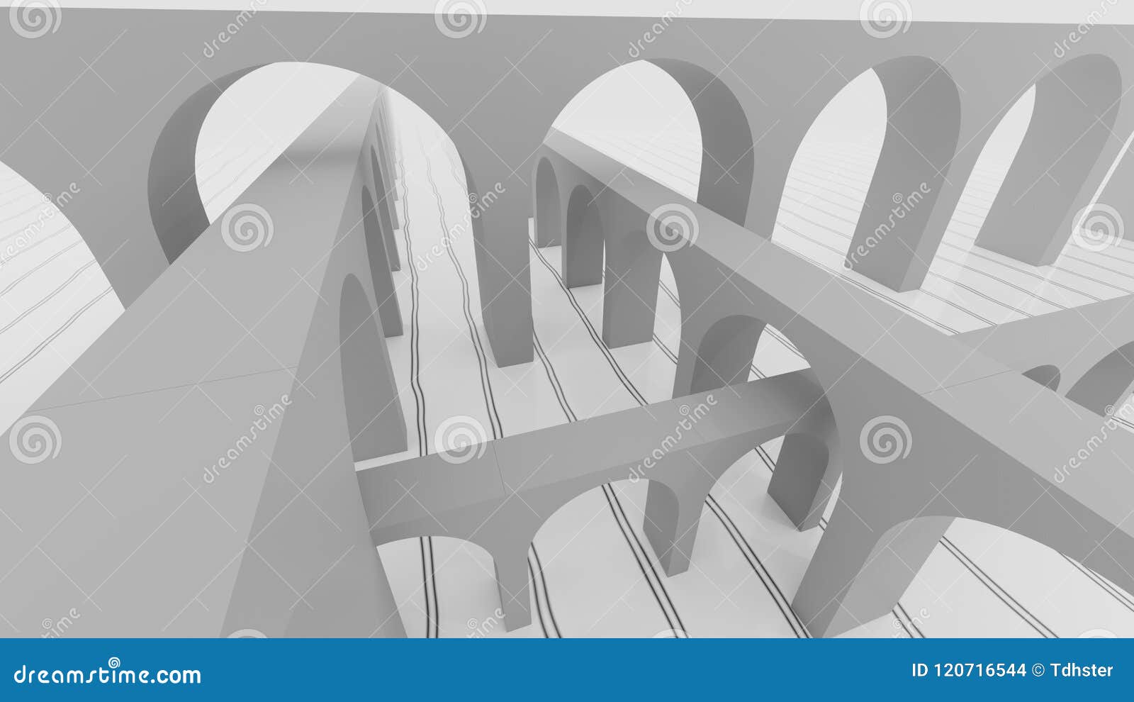 Abstract Instersection of Arc Bridges 3d Illustration Stock ...