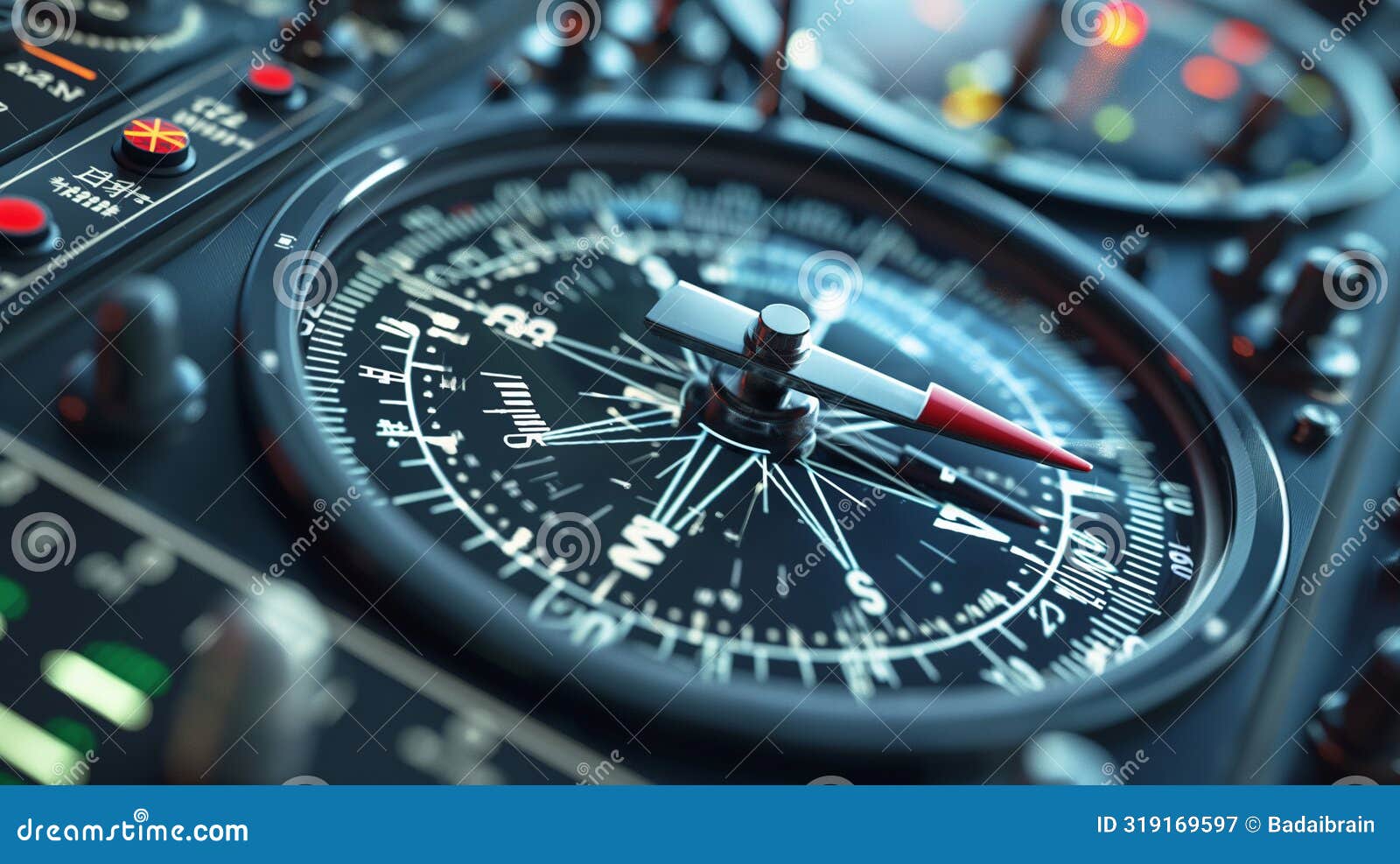 Abstract Instrument Panel of an Airplane or Ship. Stock Illustration ...