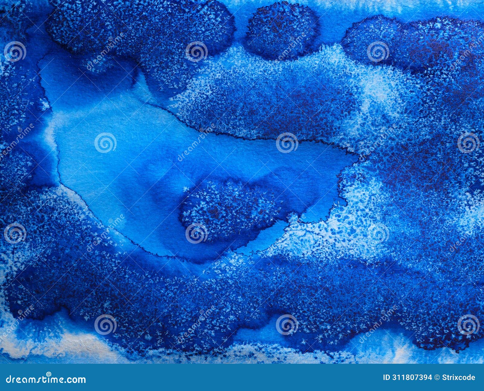 Abstract Intense Blue Watercolor Background Stock Illustration ...