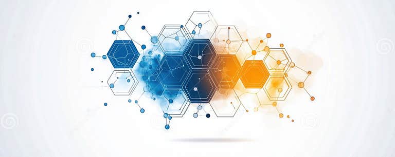 Abstract Interconnected Hexagonal Network with Digital Communication ...