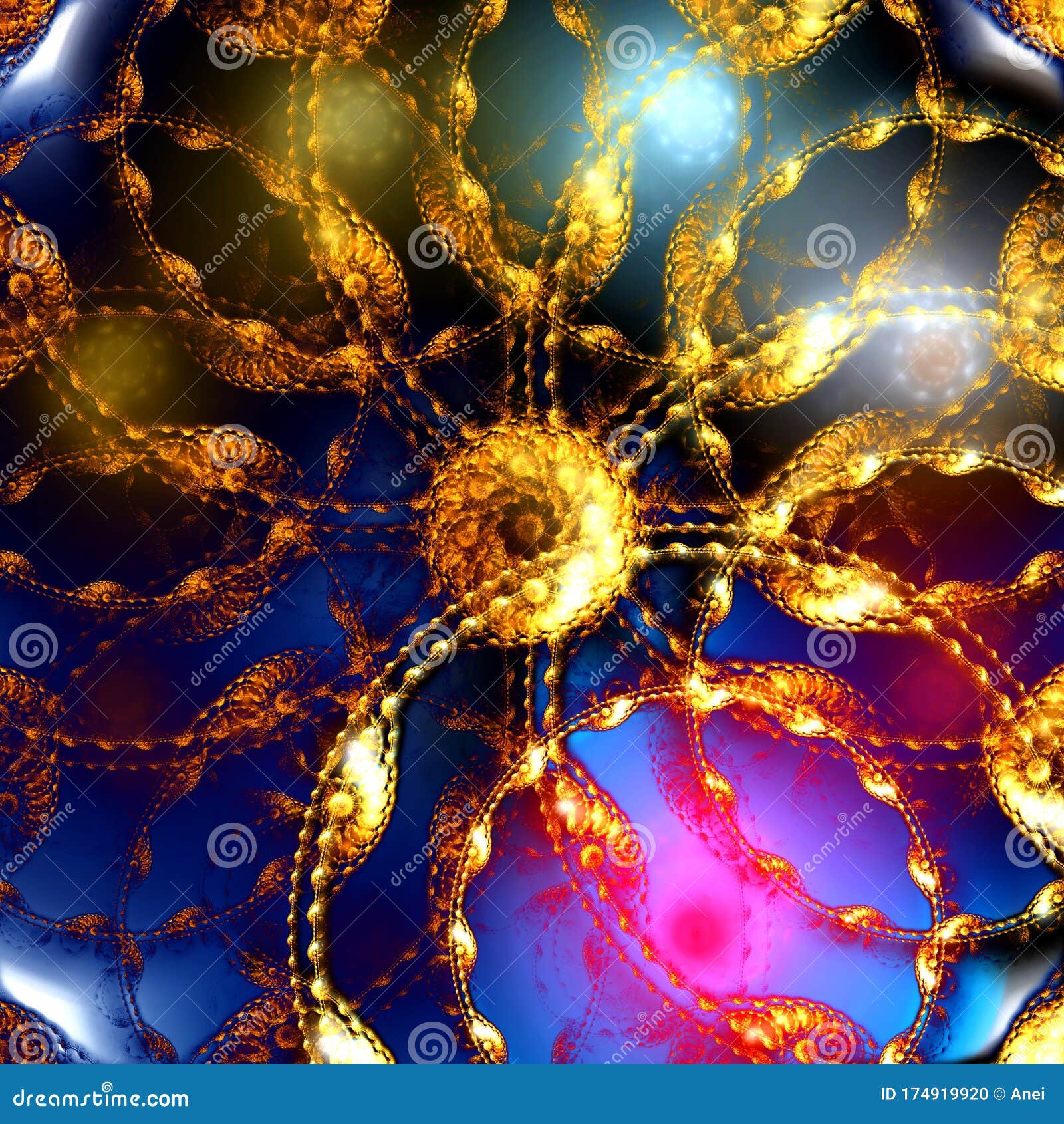 Abstract Interconnected Intersecting Rings with a Detailed Decorative ...