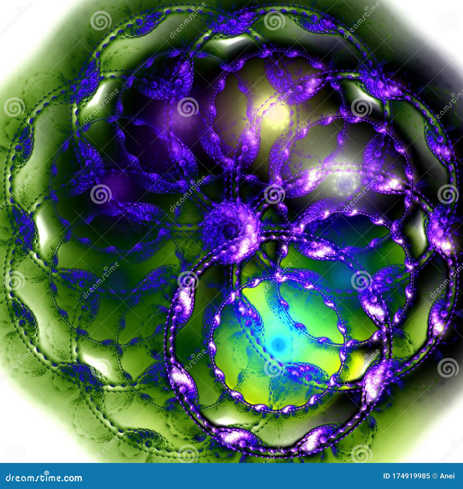 Abstract Interconnected Intersecting Rings with a Detailed Decorative ...