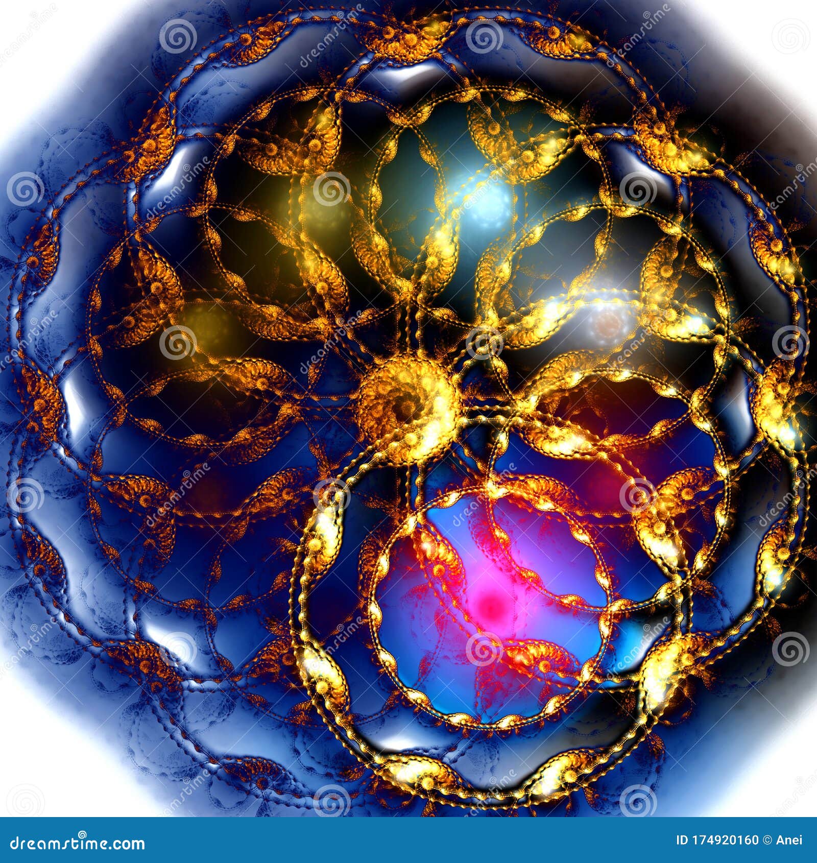 Abstract Interconnected Intersecting Rings with a Detailed Decorative ...