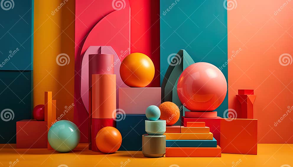 Abstract Interior Background with Geometric Patterns in Different ...