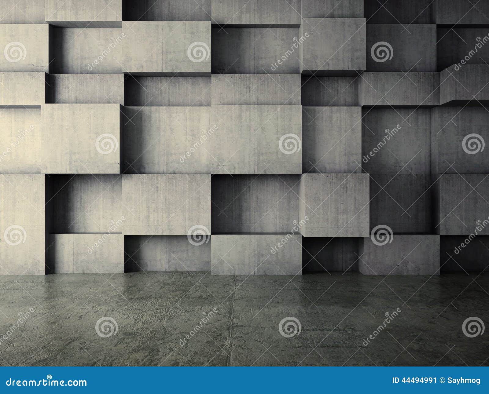 Abstract Interior of Concrete Wall Background Stock Illustration ...