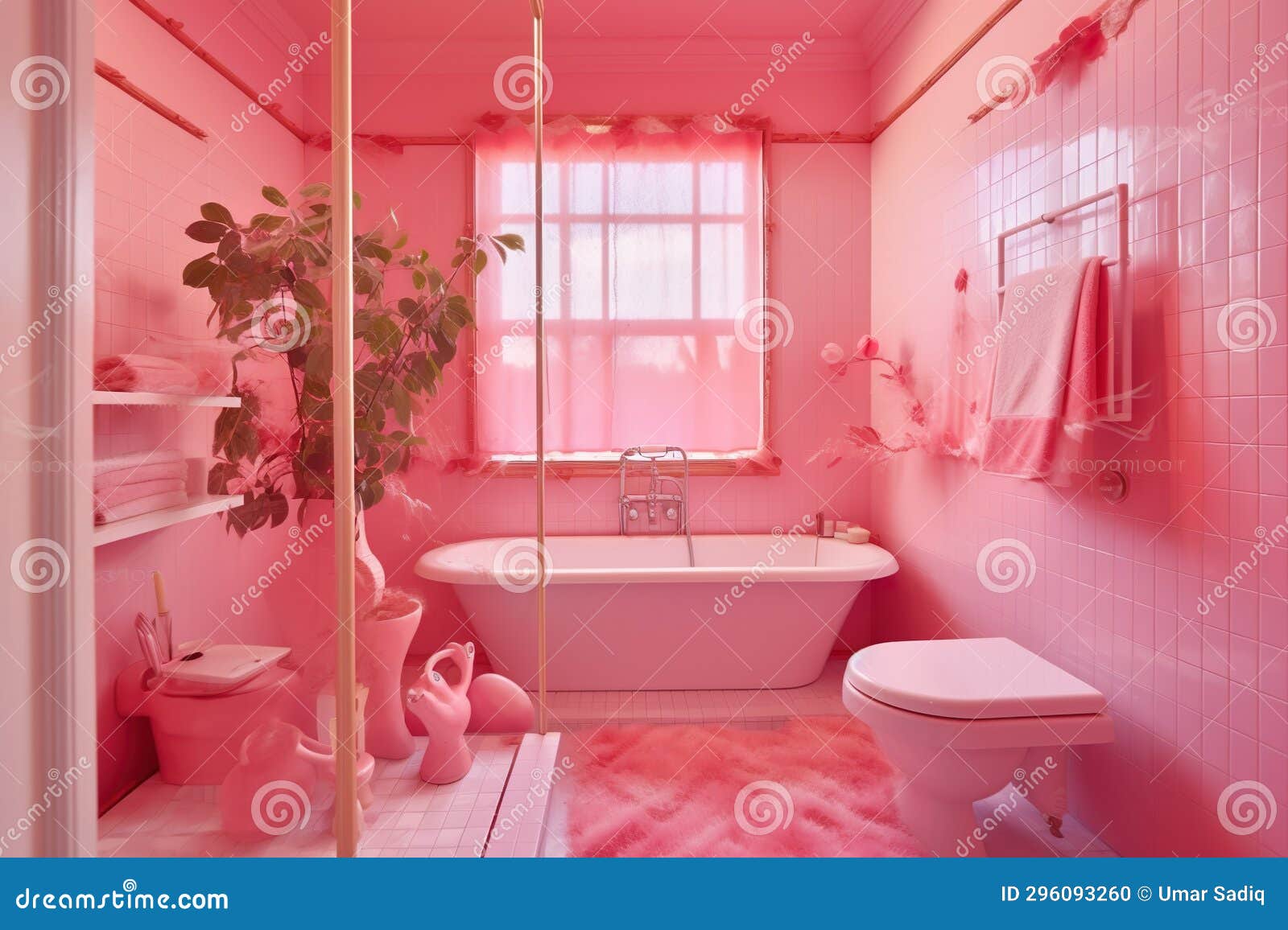 Abstract Interior Design with Architectural Elements in Pink Tone Stock ...