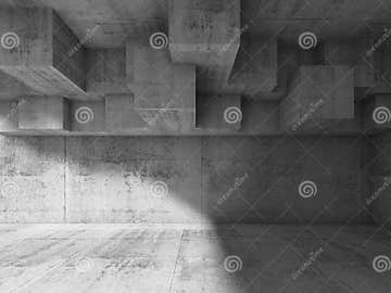 Abstract Interior Design with Cubic Structure 3 D Stock Illustration ...